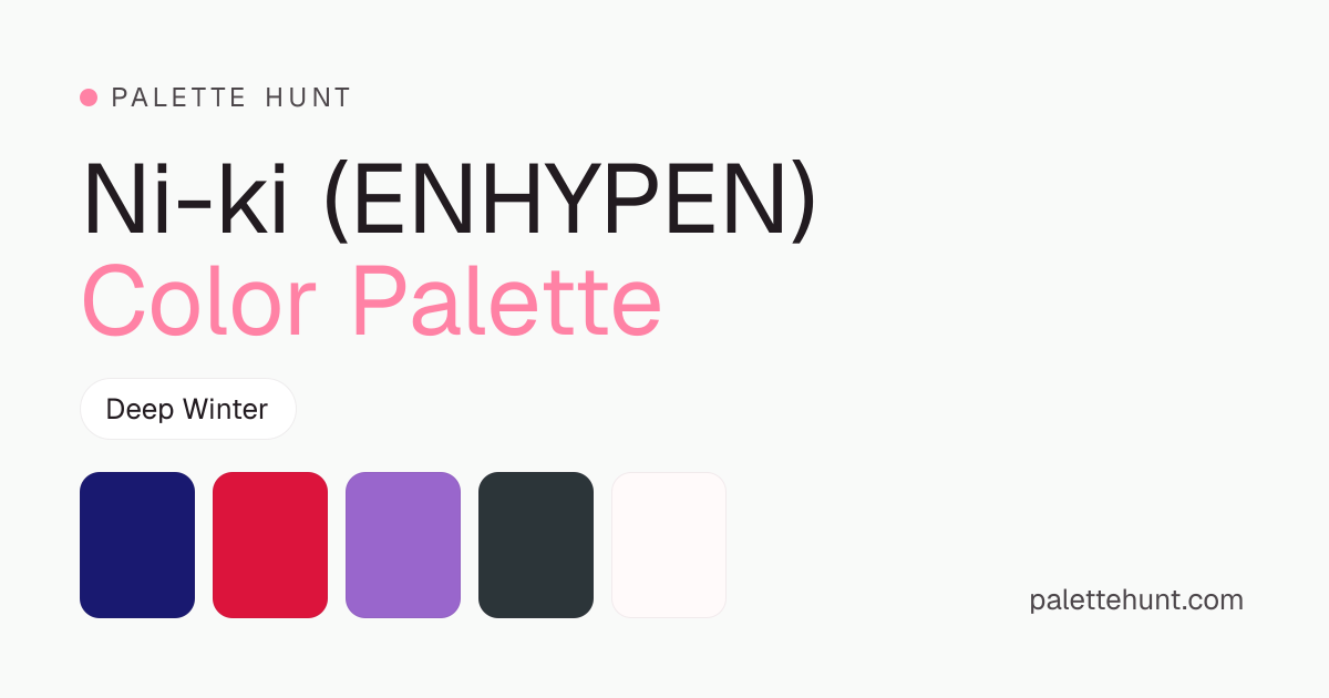 Ni-ki (ENHYPEN) Color Analysis & Color Palette | Palette Hunt