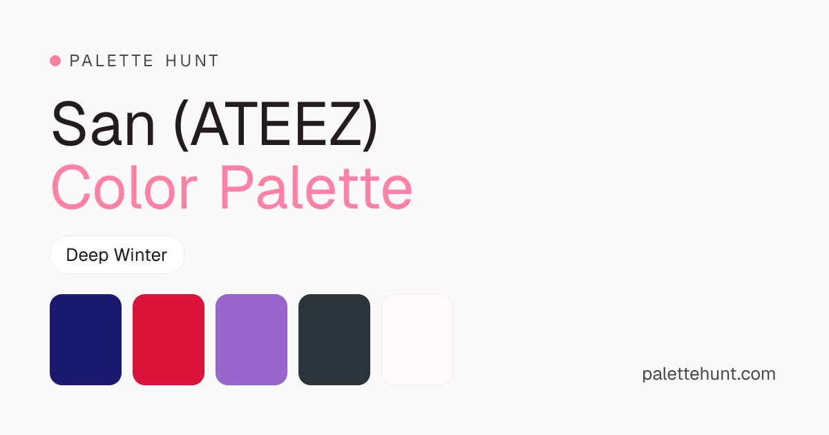 San (ATEEZ) Color Analysis & Color Palette | Palette Hunt